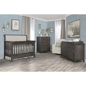 Evolur Signature Amsterdam 5-in-1 Convertible Crib, Smokey Brushed Grey