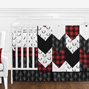 Sweet Jojo Designs Woodland Buffalo Plaid Baby Kid Clothes Laundry Hamper - Red and Black Rustic Country Lumberjack