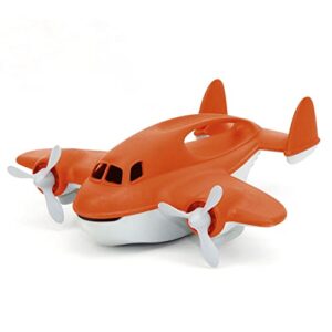 green toys fire plane - pretend play, motor skills, kids bath toy vehicle. no bpa, phthalates, pvc. dishwasher safe, recycled plastic, made in usa.