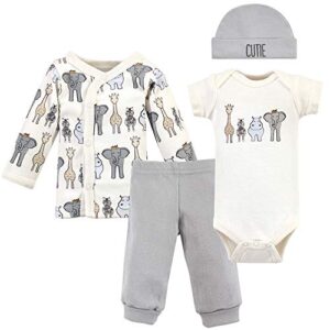 hudson baby unisex baby preemie layette set 4-piece royal safari, preemie