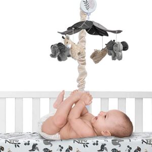 Lambs & Ivy Baby Jungle Animals Gray/Tan Musical Crib Mobile Soother Toy