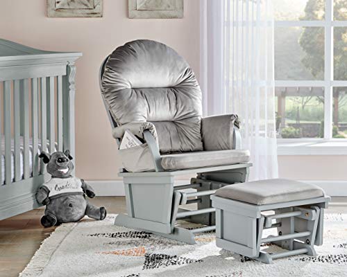 Suite Bebe Madison Glider Rocker and Ottoman, Grey and Light Grey