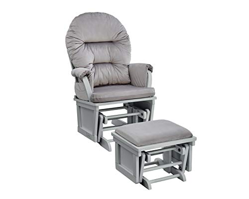 Suite Bebe Madison Glider Rocker and Ottoman, Grey and Light Grey