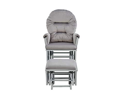 Suite Bebe Madison Glider Rocker and Ottoman, Grey and Light Grey