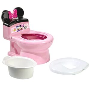 The First Years Disney Minnie Mouse Potty Training Toilet and Toddler Toilet Seat - Toilet Training Potty with Fun Flushing and Cheering Sounds