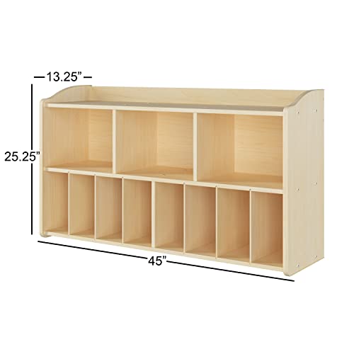 Foundations SafetyCraft Diaper Organizer for Daycares, Wall-Mounted, Natural Wood