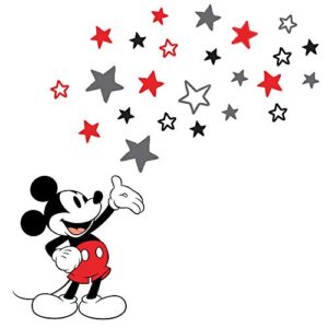 lambs & ivy disney baby magical mickey mouse wall decals - gray/red