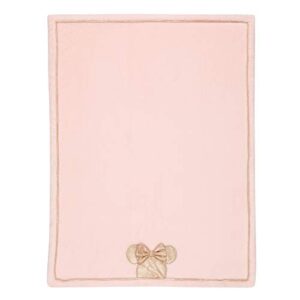 Lambs & Ivy Disney Baby Pink/Rose Gold Minnie Mouse Appliqued Baby Blanket