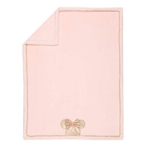 Lambs & Ivy Disney Baby Pink/Rose Gold Minnie Mouse Appliqued Baby Blanket