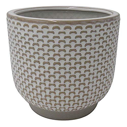 Amazon Brand – Stone & Beam Textured Stoneware Planter, 5.1"H, Ivory