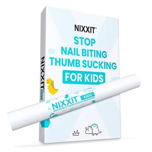 nixxit nail biting treatment for kids - stop thumb sucking for kids, toddlers, children - no bite nail polish pen - non glossy - bitter taste - safe & effective solution