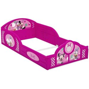 Delta Children Disney Minnie Mouse Plastic Sleep and Play Toddler Bed with Attached Guardrails