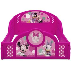 Delta Children Disney Minnie Mouse Plastic Sleep and Play Toddler Bed with Attached Guardrails