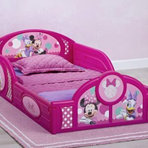 Delta Children Disney Minnie Mouse Plastic Sleep and Play Toddler Bed with Attached Guardrails