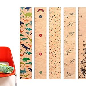 Headwaters Studio Wooden Ruler Growth Chart for Kids, Boys and Girls - Height Chart & Height Measurement for Wall - Kids Nursery Wall Decor and Room Hanging Wall Decor - Natural w/Farm Animals