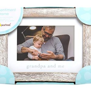 Pearhead Grandpa & Me Keepsake Rustic Picture Frame, Gender-Neutral Picture Frame, Wall Nursery Décor, Gift For Dad Or Grandpa, Distressed White