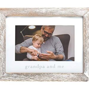 Pearhead Grandpa & Me Keepsake Rustic Picture Frame, Gender-Neutral Picture Frame, Wall Nursery Décor, Gift For Dad Or Grandpa, Distressed White