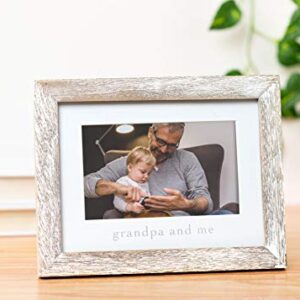 Pearhead Grandpa & Me Keepsake Rustic Picture Frame, Gender-Neutral Picture Frame, Wall Nursery Décor, Gift For Dad Or Grandpa, Distressed White