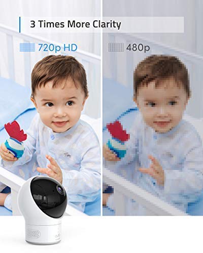 Add-on Baby Camera Unit, Baby Monitor Camera, eufy Security Video Baby Monitor, 720p HD Resolution, Ideal for New Moms, Easy to Pair, Night Vision, Long-Lasting Battery (Renewed)