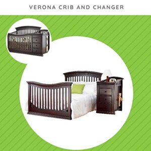 Full Size Conversion Kit Bed Rails for Select Sorelle Crib with Changer Combos (Espresso, Verona Crib and Changer)