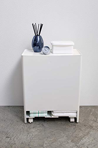 Yamazaki Home Organizer Stacker/Nursery Diaper Dispenser | Steel | Rolling Carts, One Size, White