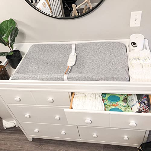 Storkcraft Universal Changer Topper - Transforms Dresser Into Baby Changing Station, Fits Standard Size, 3 Compartments Essentials, Soft Felt Bottom, White