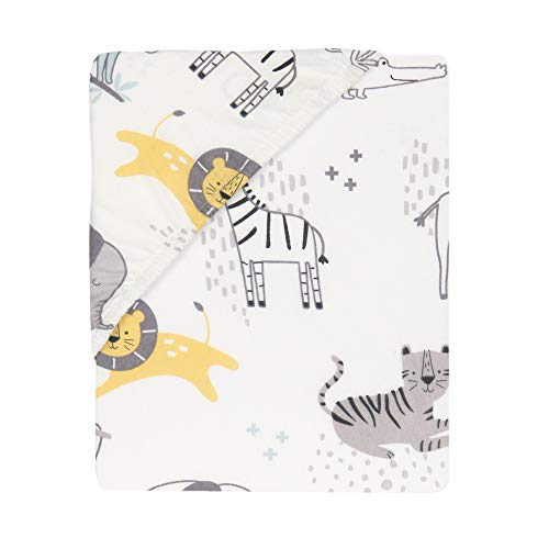 Lambs & Ivy Animal Jungle Soft 100% Cotton Jersey Baby Fitted Crib Sheet