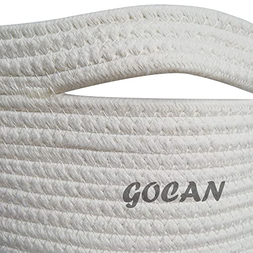 GOCAN Extra Large Laundry Basket toy storage 22"X22"X14" blanket basket Cotton Rope Woven Baskets with Handles for Living Room (Grey/Beige) XXXL