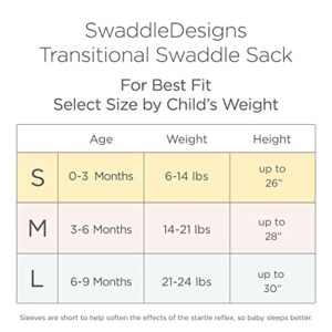 SwaddleDesigns Transitional Swaddle Sack with Arms Up Half-Length Sleeves and Mitten Cuffs, Heavenly Floral, Pink, Medium, 3-6 Months (Better Sleep for Baby Girls, Easy Swaddle Transition)