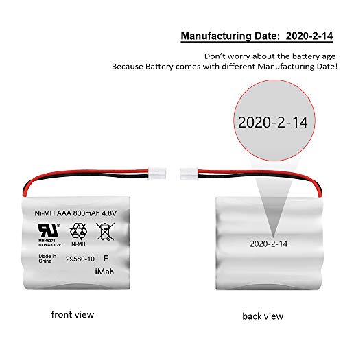 iMah Replacement 29580-10 Battery for Summer Infant Baby Monitor 29580 29590 29610 29620 29630 29710 29740 29790 29940 Ni-MH AAA 800mAh 4.8V