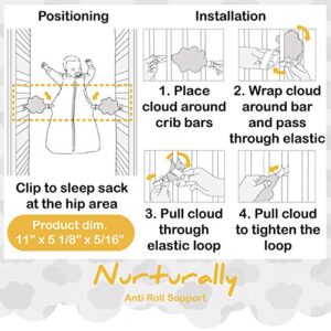 Nurturally Baby Anti Roll Support - Safe Breathable Fabric for Babies Age 3 to 6 Months Old, Designed in USA (Sleep Sack not Included), Portable Baby Sleep Support System Essentials for Any Crib