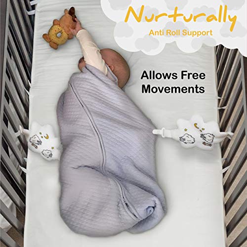 Nurturally Baby Anti Roll Support - Safe Breathable Fabric for Babies Age 3 to 6 Months Old, Designed in USA (Sleep Sack not Included), Portable Baby Sleep Support System Essentials for Any Crib