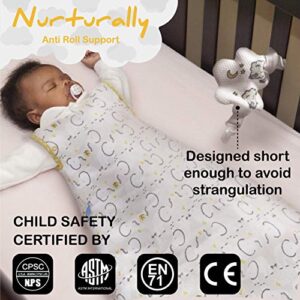 Nurturally Baby Anti Roll Support - Safe Breathable Fabric for Babies Age 3 to 6 Months Old, Designed in USA (Sleep Sack not Included), Portable Baby Sleep Support System Essentials for Any Crib