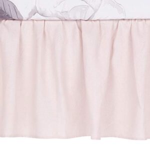 lambs & ivy floral garden pink linen shirred crib skirt/dust ruffle