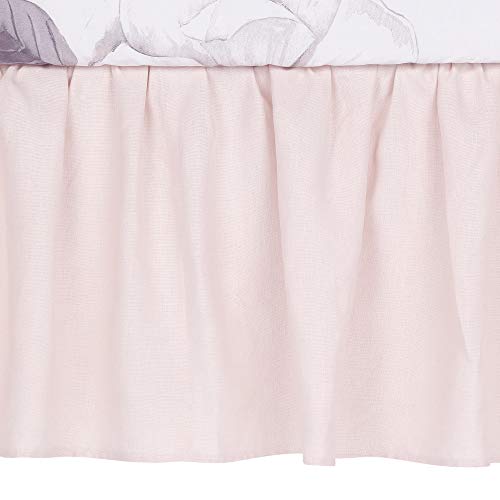 Lambs & Ivy Floral Garden Pink Linen Shirred Crib Skirt/Dust Ruffle