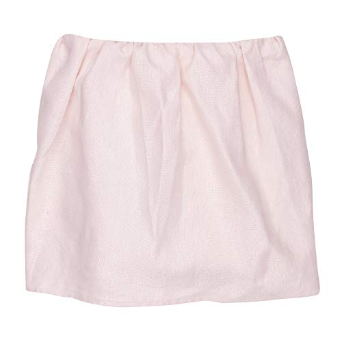 Lambs & Ivy Floral Garden Pink Linen Shirred Crib Skirt/Dust Ruffle