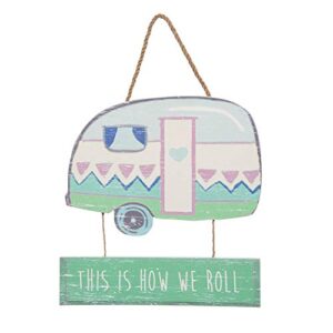 beachcombers b22763 cutesy camper wall hanging, 11.42-inch high