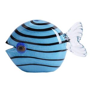 beachcombers b22616 small blue stripe fish glass art, 3.54-inch high