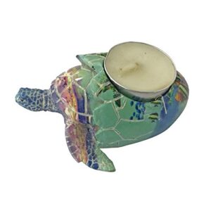 beachcombers b22751 resin multicolor turtle tealight, 3.74-inch length