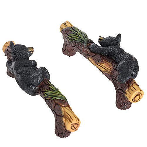 Pine Ridge Black Bear Cabinet Knobs and Pulls Set of 2 - Wildlife Cabinet Pulls Animal Dresser Knobs for Kids - Bear Drawer Knobs Kitchen Cabinets Black Bear Hardware - Dresser Knobs for Boys Nursery