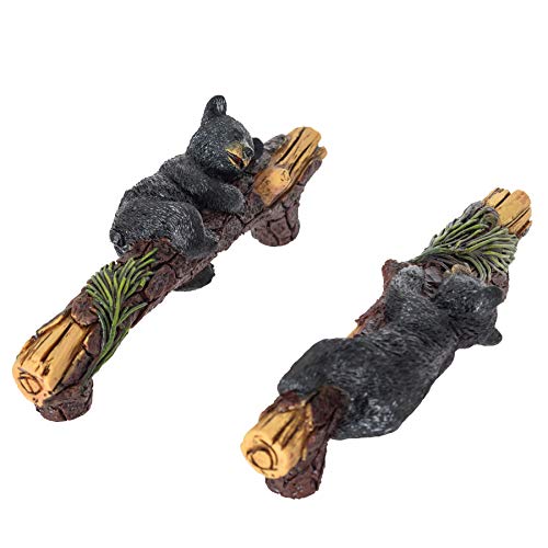 Pine Ridge Black Bear Cabinet Knobs and Pulls Set of 2 - Wildlife Cabinet Pulls Animal Dresser Knobs for Kids - Bear Drawer Knobs Kitchen Cabinets Black Bear Hardware - Dresser Knobs for Boys Nursery