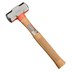 edward tools pro 3 pound sledge hammer - heavy duty harden steel mini sledge hammer for drilling, chisels, nail, rebar, kindling crack hammer - solid anti reverberation oak handle