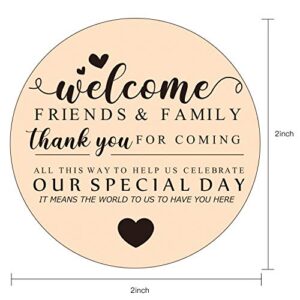 WRAPAHOLIC Welcome Wedding Favor Stickers - Rustic Design Wedding Favor Labels, Wedding Welcome Stickers - 2 x 2 Inch 500 Total Labels