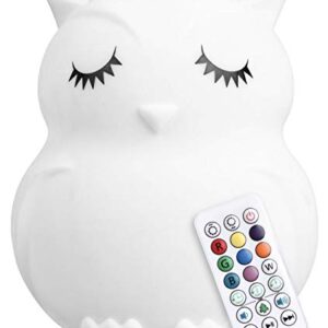 Lumipets Owl, Kids Night Light, Play Music, Silicone Nursery Light for Baby and Toddler, Squishy Night Light for Kids Room, Animal Night Lights for Girls and Boys, Kawaii Lamp, Cute Lamps for Bedroom