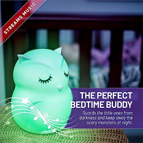 Lumipets Owl, Kids Night Light, Play Music, Silicone Nursery Light for Baby and Toddler, Squishy Night Light for Kids Room, Animal Night Lights for Girls and Boys, Kawaii Lamp, Cute Lamps for Bedroom