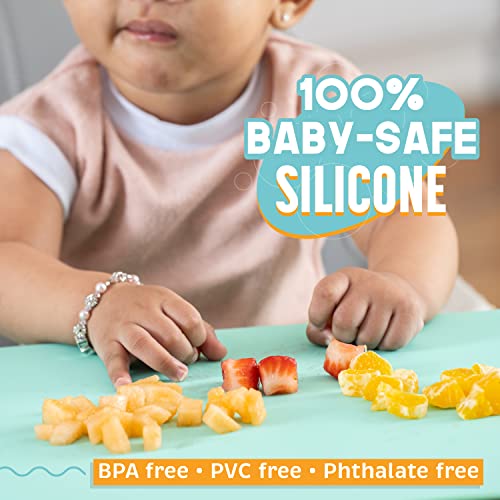 UpwardBaby Silicone Placemats for Toddlers- Suction Baby Placemat for Restaurants & Home with Food Catching Pockets-Kids Placemat for Dining Table-Washable Wipeable Nonslip BPA-Free Placemats for Kids