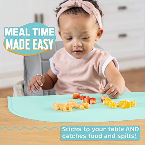 UpwardBaby Silicone Placemats for Toddlers- Suction Baby Placemat for Restaurants & Home with Food Catching Pockets-Kids Placemat for Dining Table-Washable Wipeable Nonslip BPA-Free Placemats for Kids