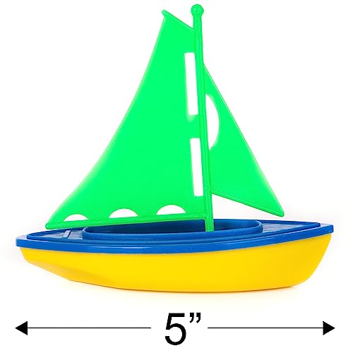 ArtCreativity Toy Boat Bath Toys for Kids & Toddlers, Set of 4, Kids Pool Toys for Outdoor Water Play, Floating Pool Boat Toys for Bathtub, Summer Beach Toys, Cute Party Favors for Boys and Girls