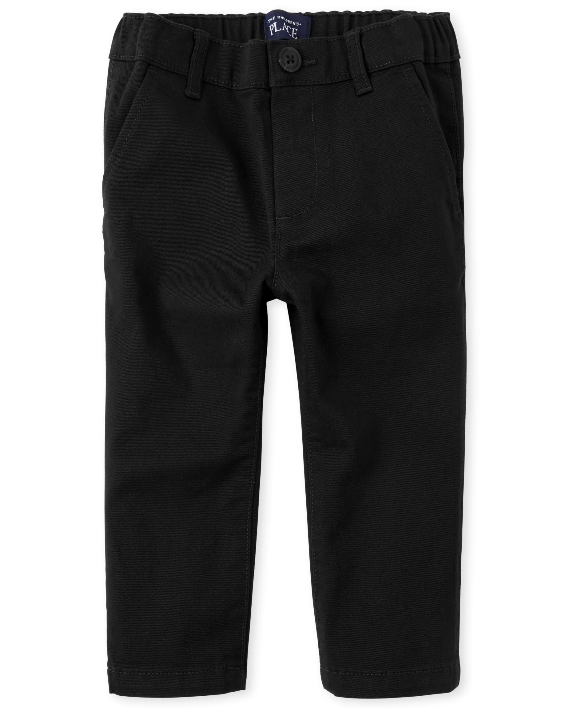 The Children's Place baby boys and Toddler Stretch Skinny Chino Pants Jeans, Black Single, 3T US