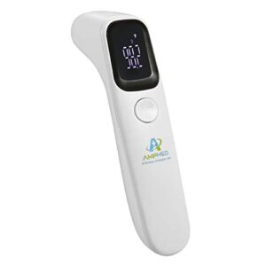 amplim non contact/no touch forehead thermometer for adults, kids, and babies, accurate medical grade touchless temporal thermometer fsa hsa approved, white